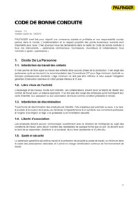 CODE DE BONNE CONDUITE | PALFINGER